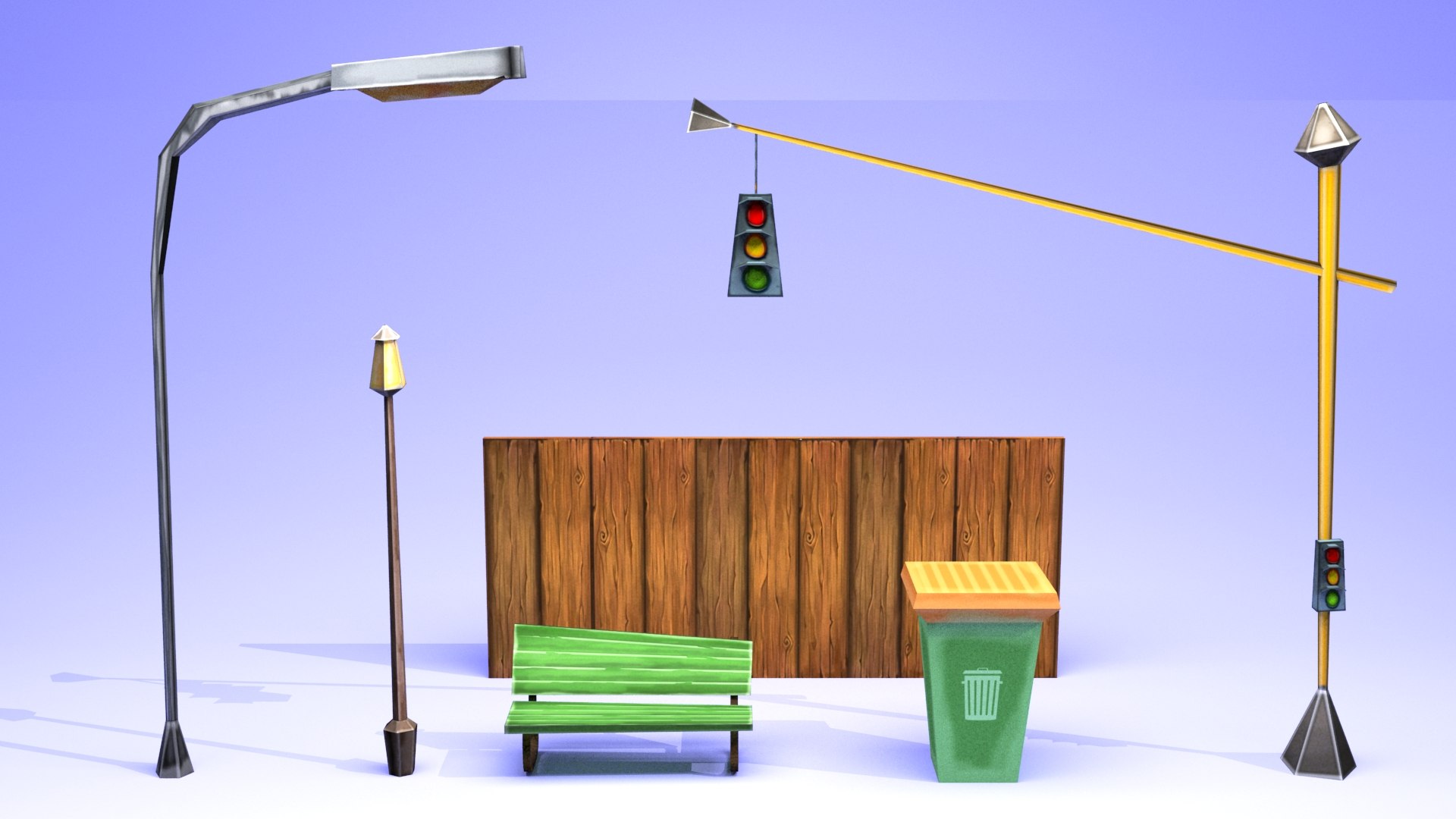3d model street pack urban