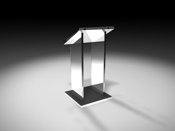 3d glass lectern