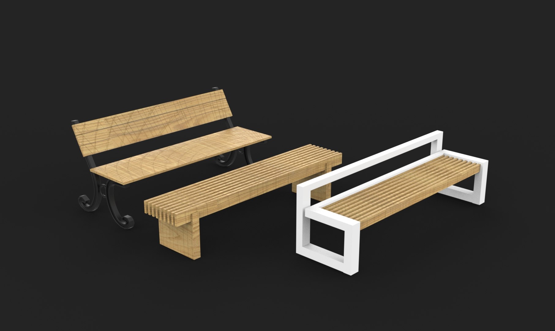 Garden Bench Low-poly 3D Model 3D Model - TurboSquid 2338799