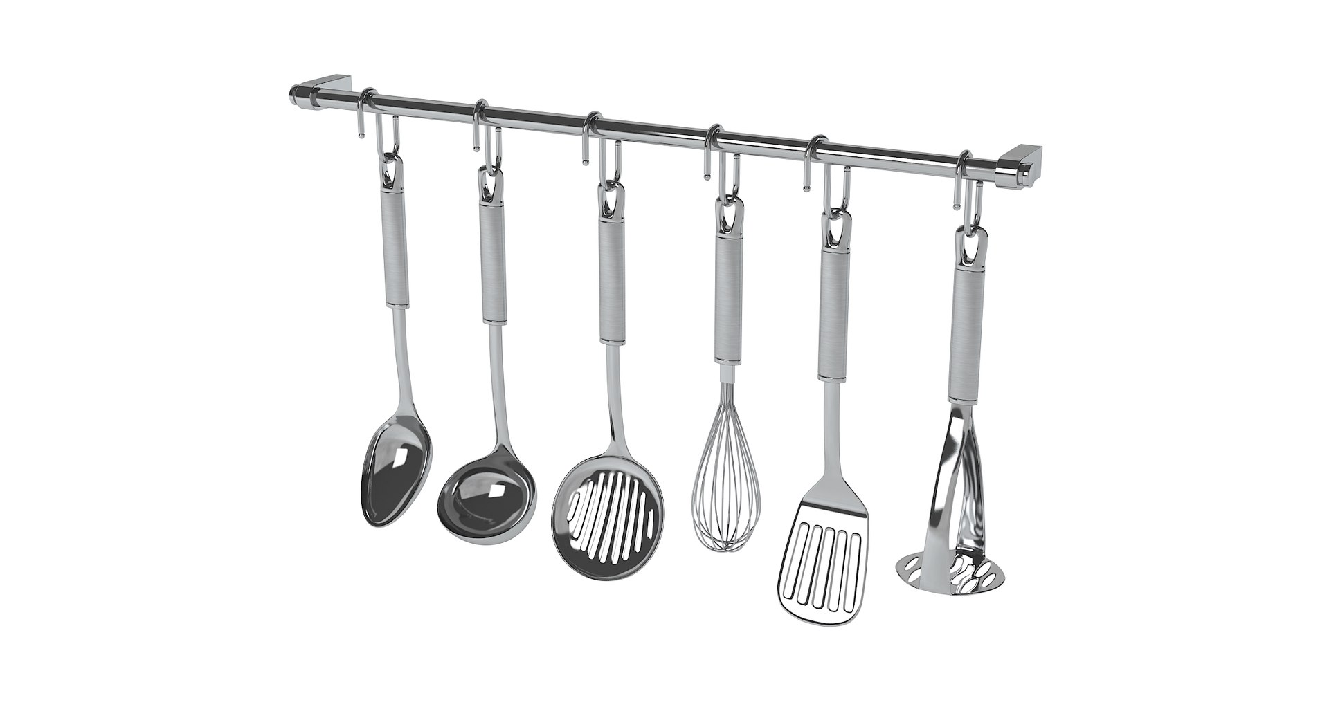 3d Stainless Steel Kitchen Utensils Model