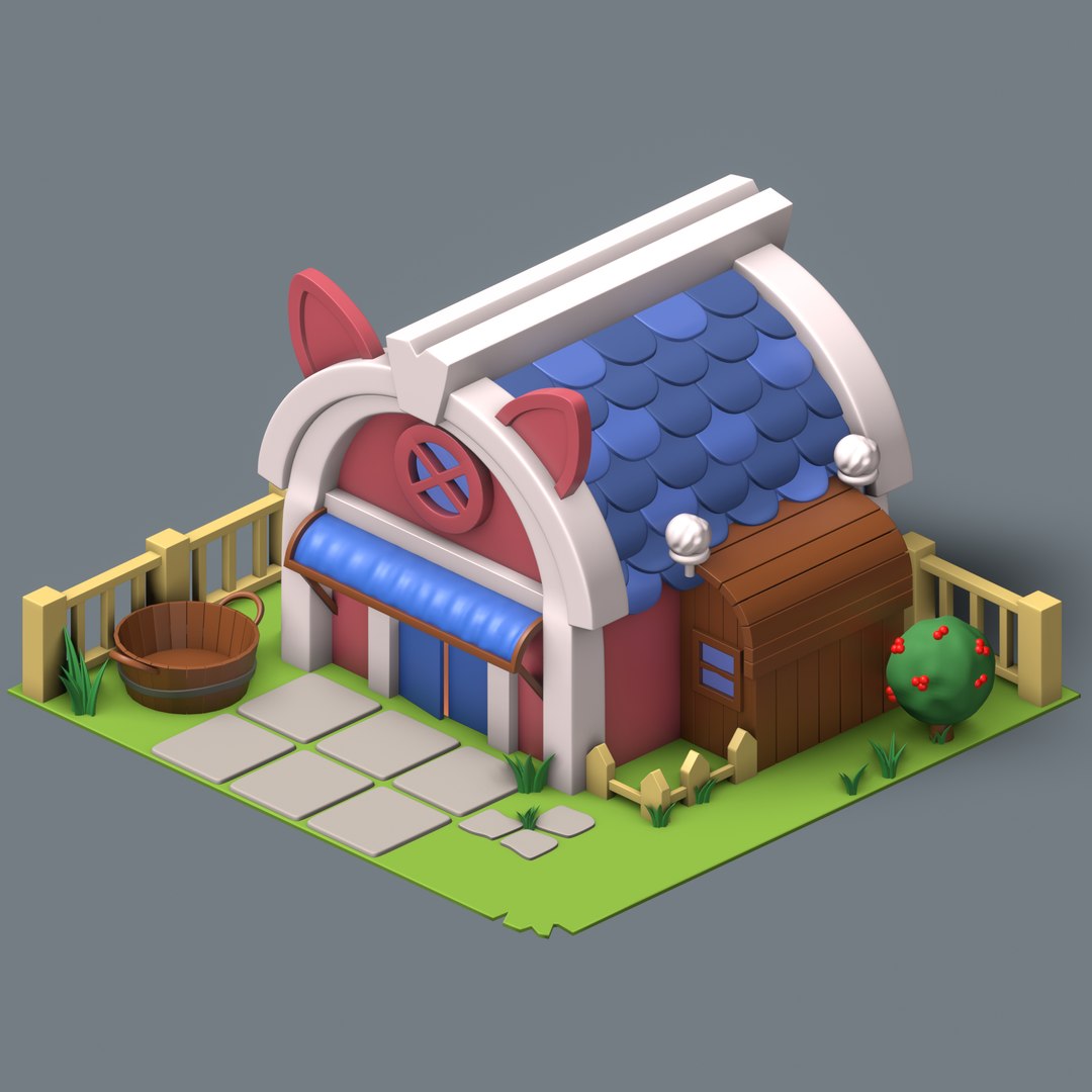3D Isometric Pig House Games - TurboSquid 1686221