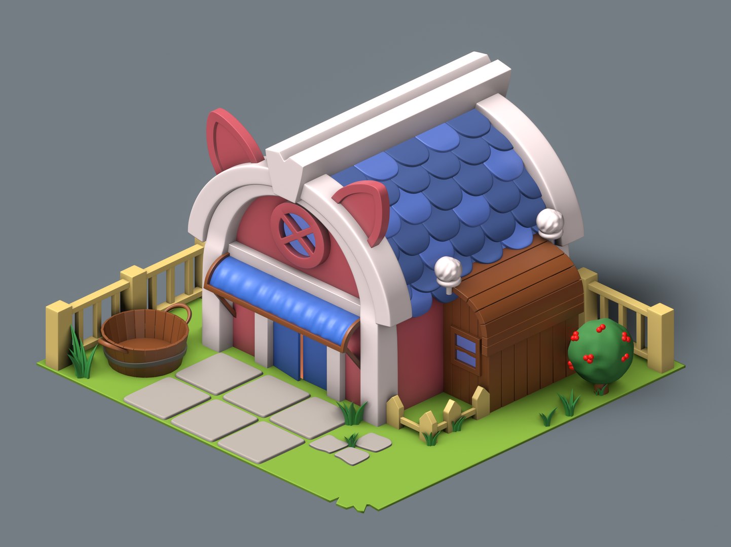 3D Isometric Pig House Games - TurboSquid 1686221