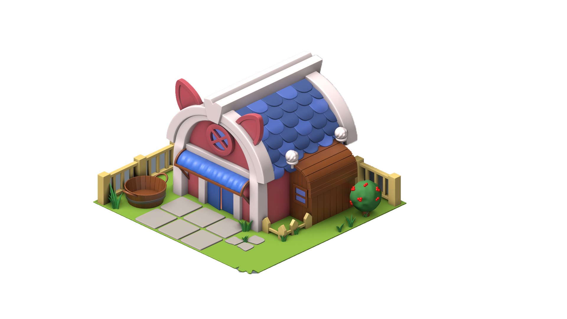 3D Isometric Pig House Games - TurboSquid 1686221