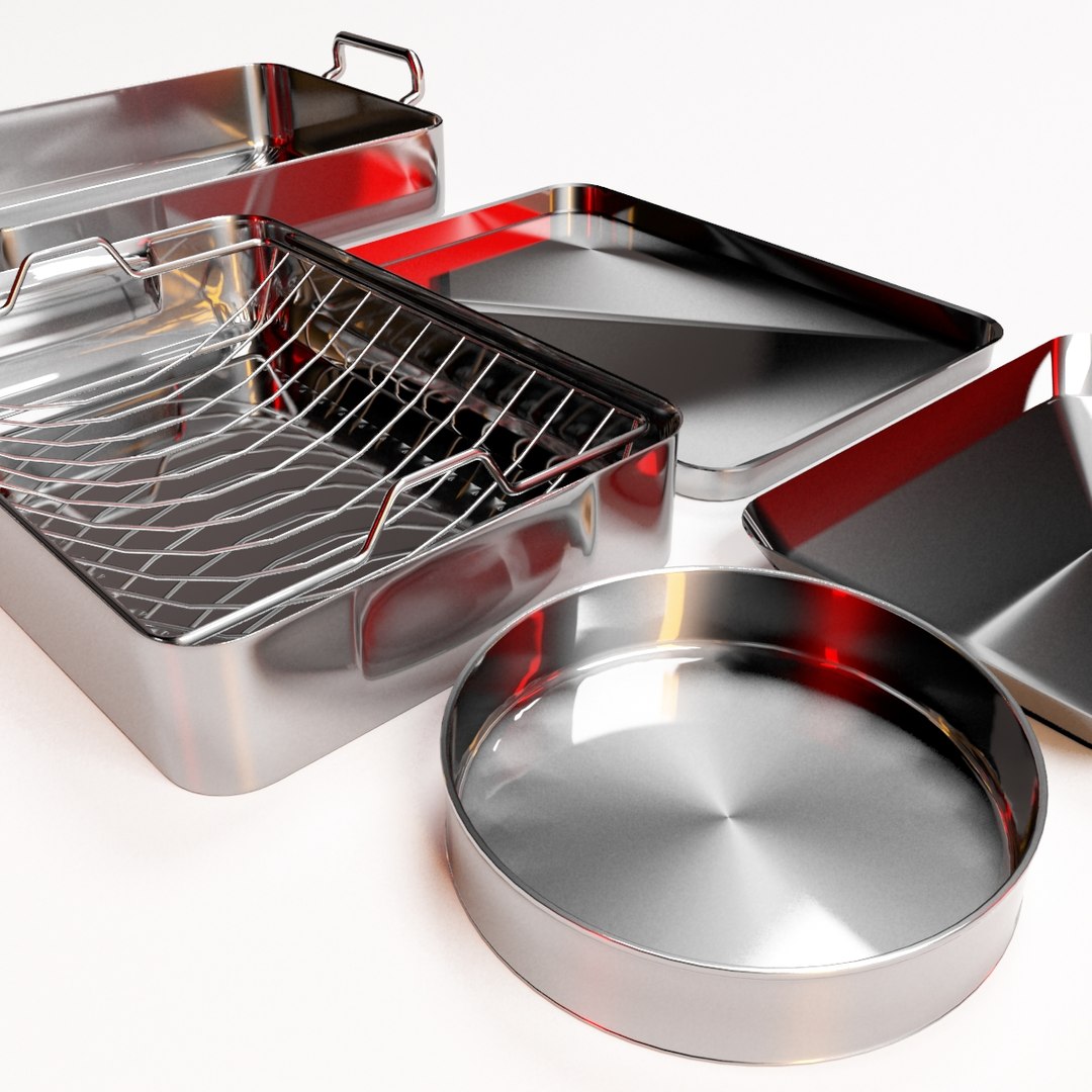set metal dishes 3d max