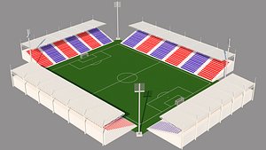 School Football Stadium 3d Model