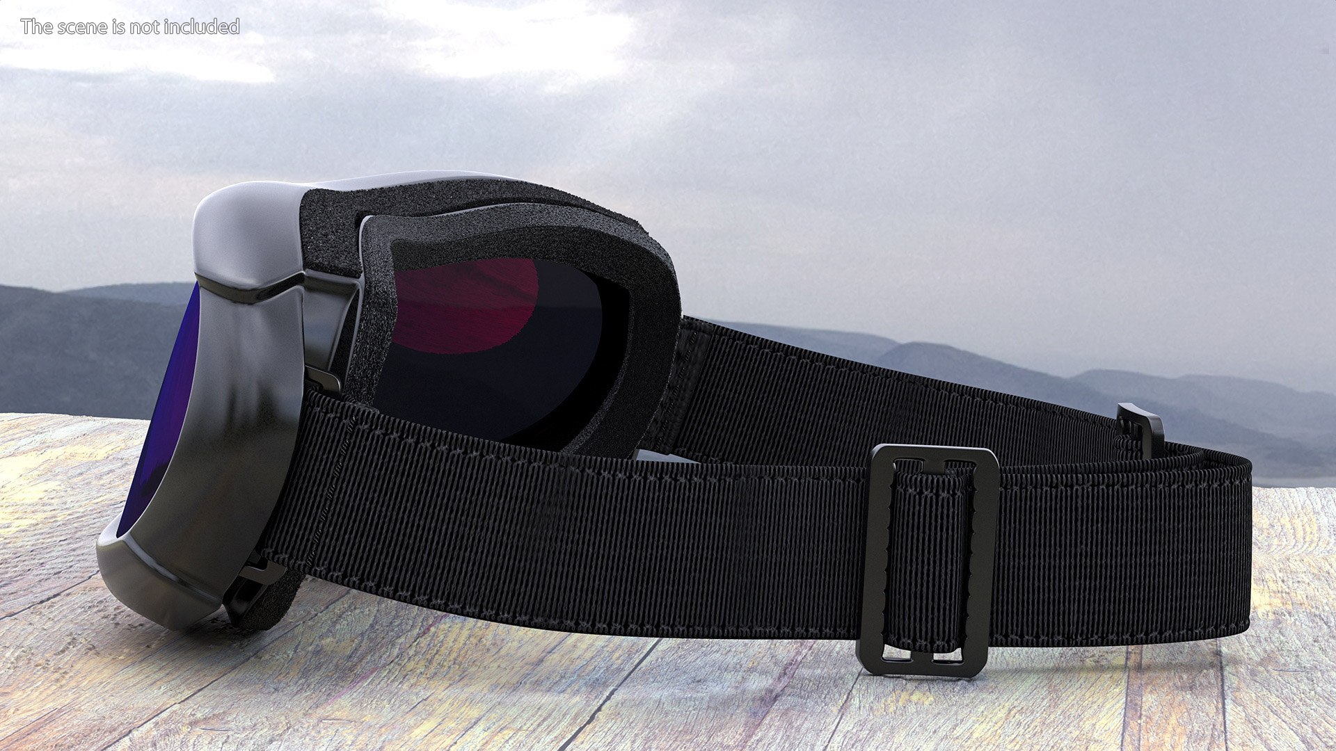 3D Blue And Red Gradient Glass Ski Goggles - TurboSquid 2154614