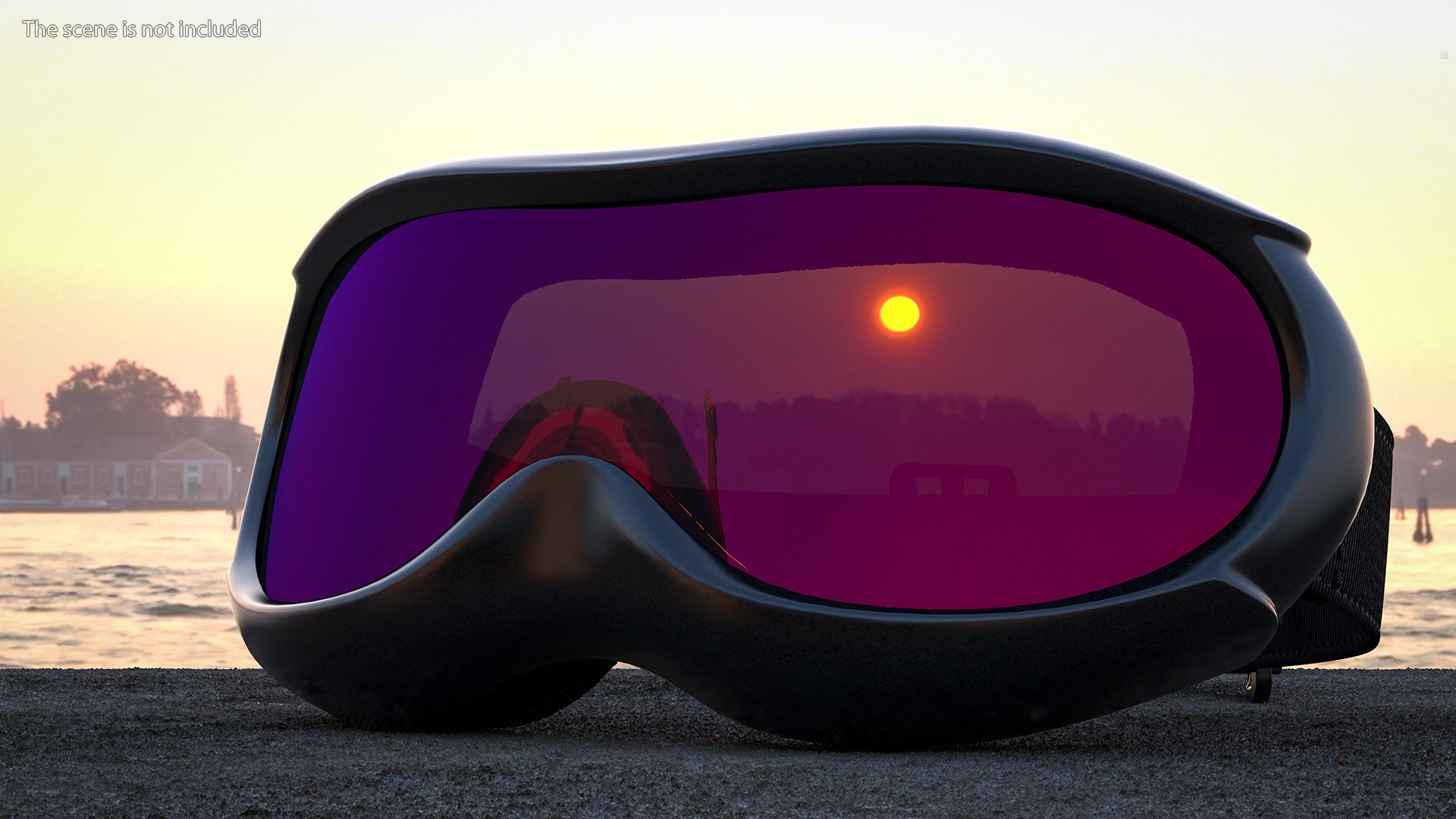 3D Blue And Red Gradient Glass Ski Goggles - TurboSquid 2154614