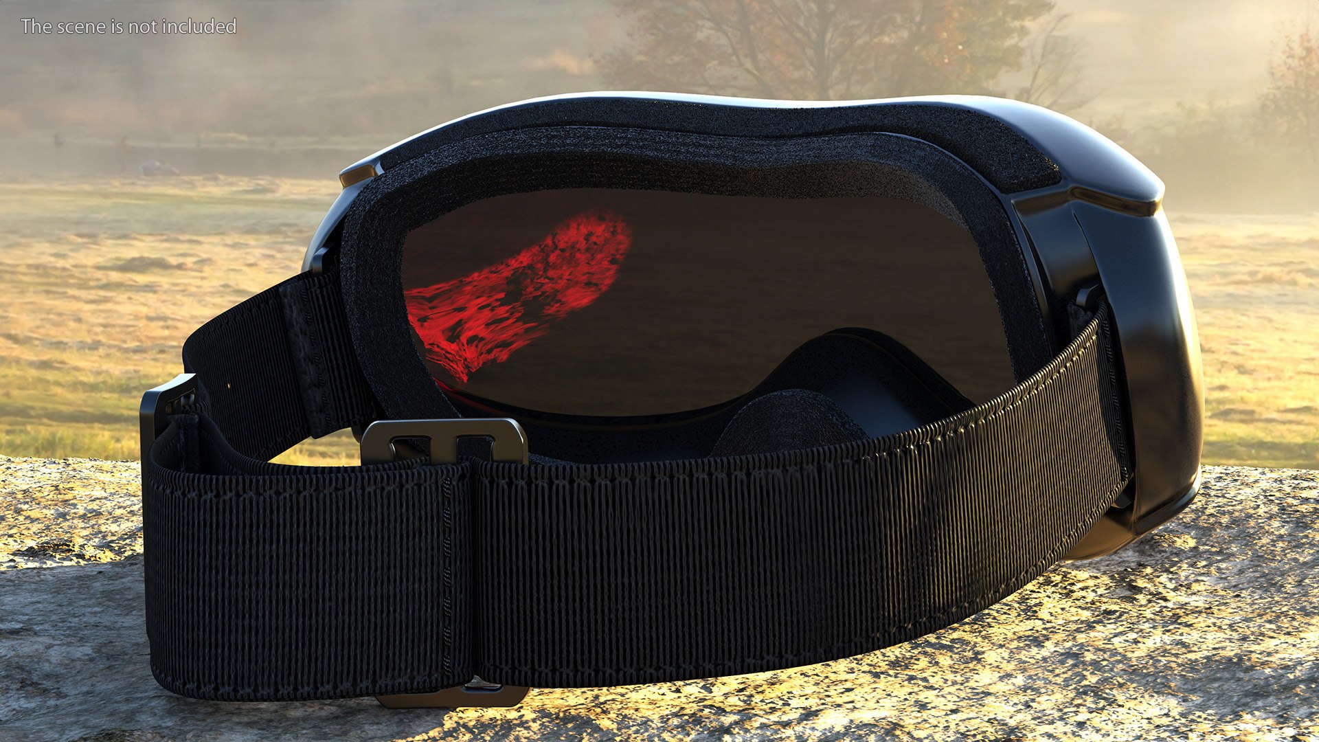 3D Blue And Red Gradient Glass Ski Goggles - TurboSquid 2154614