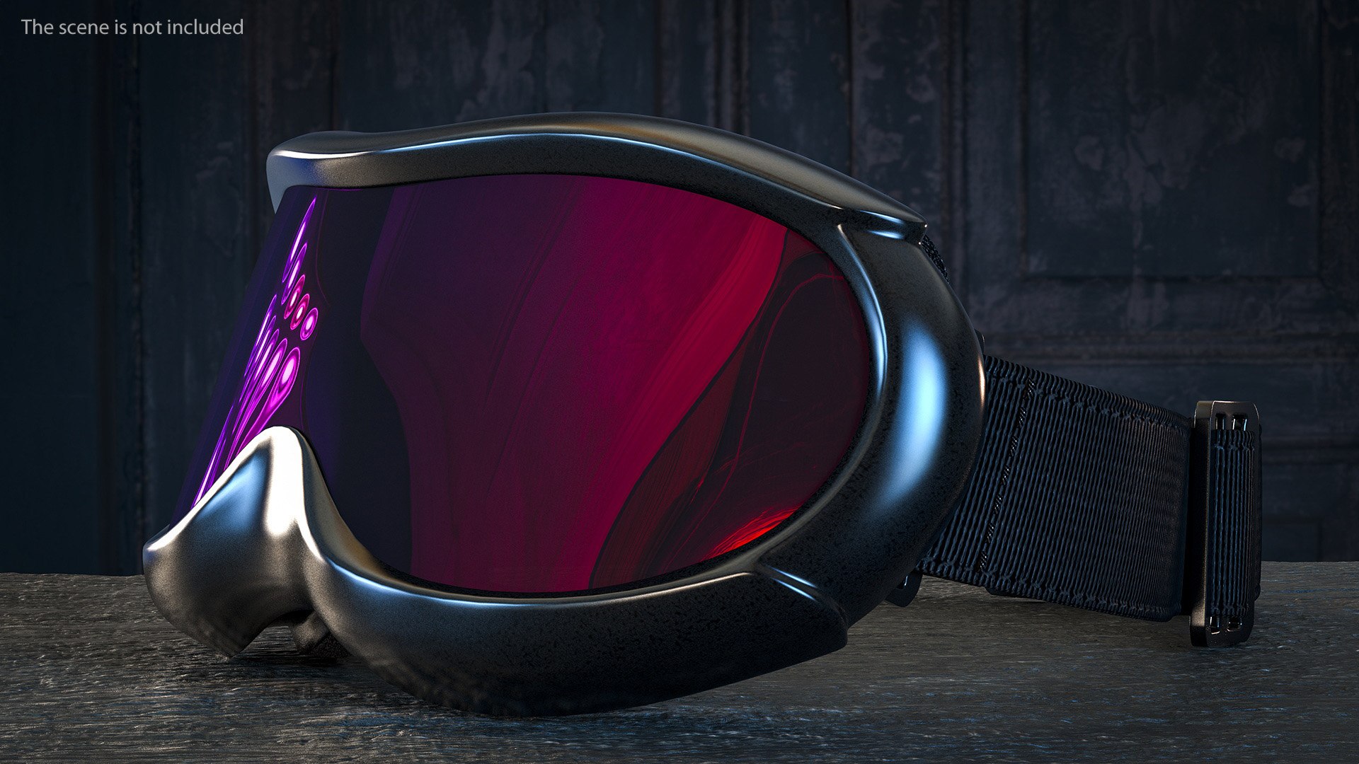 3D Blue And Red Gradient Glass Ski Goggles - TurboSquid 2154614