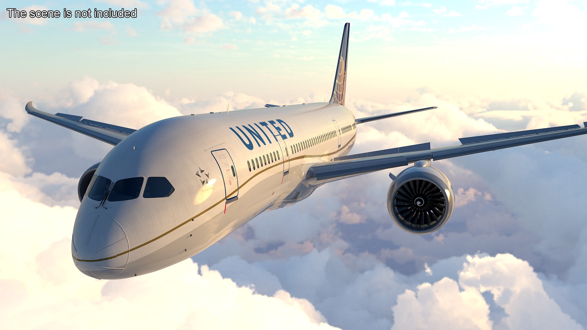 United Airlines Boeing 787-8 Dreamliner Rigged For Cinema 4D 3D Model ...