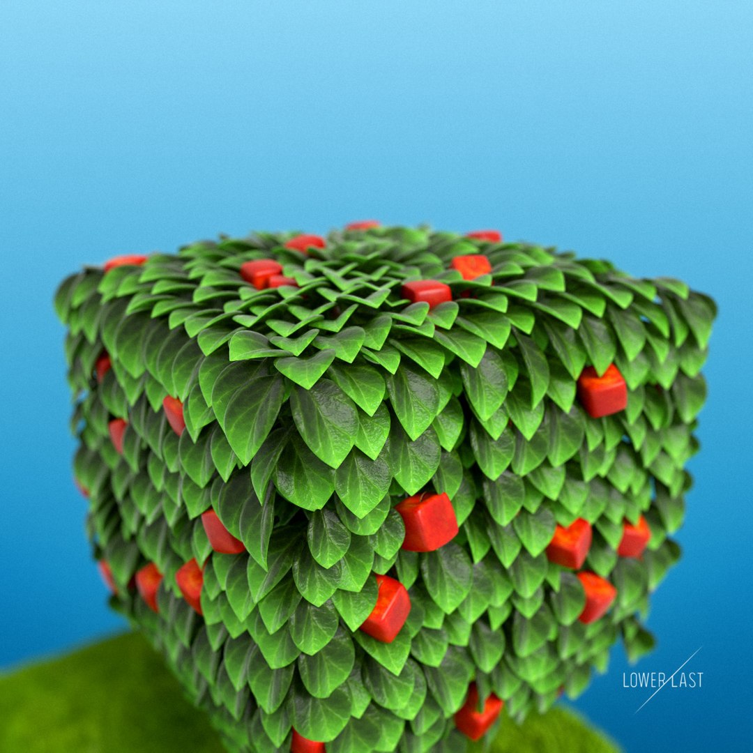 3d Cube Garden Tree Bush
