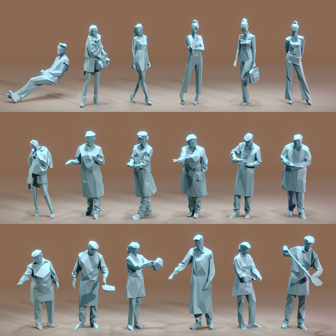 3D Paper People - TurboSquid 1751867