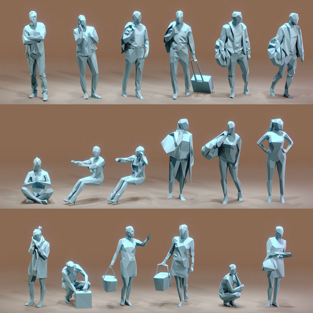 3D Paper People - TurboSquid 1751867