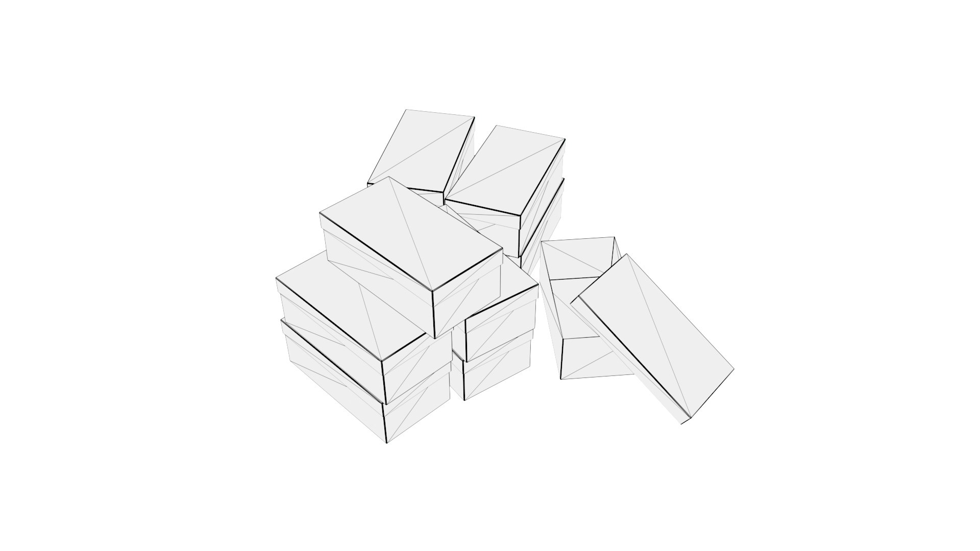 Shoe Boxes Stacked And Open - 3D Asset 3D Model - TurboSquid 1763062
