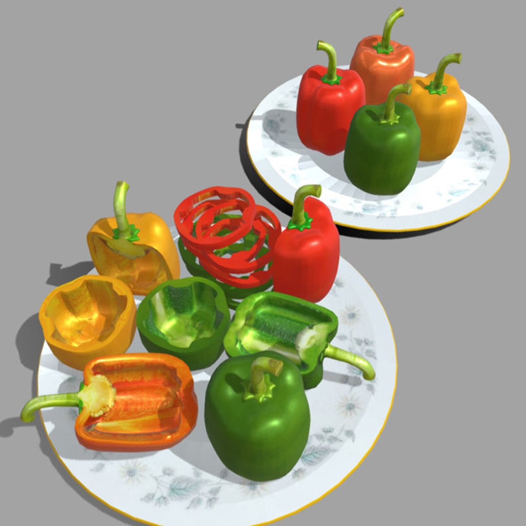 Peppers chili cuted 3D model - TurboSquid 2047102