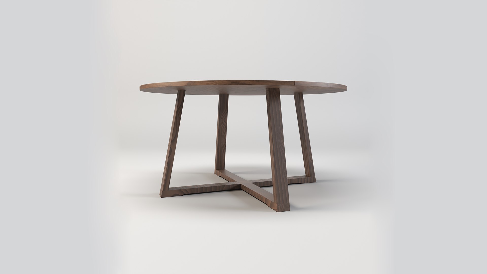 Round Wooden Dining Table 3D Model - TurboSquid 2297677