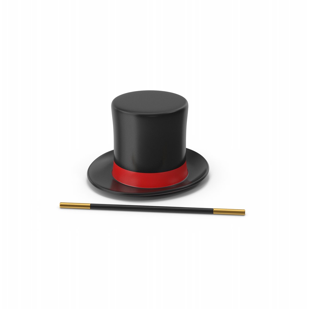 Magic Hat With Magic Wand 3D model - TurboSquid 1944347