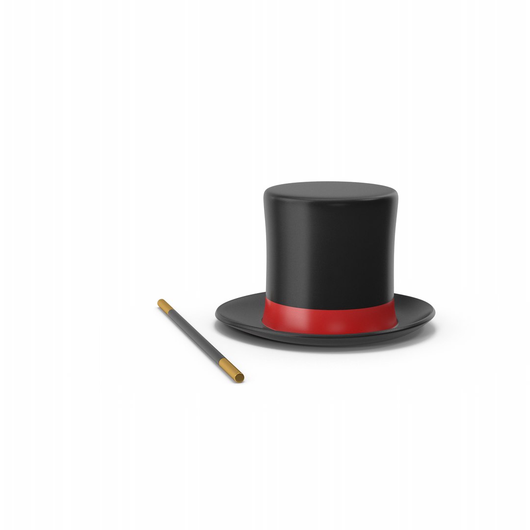 Magic Hat With Magic Wand 3D model - TurboSquid 1944347