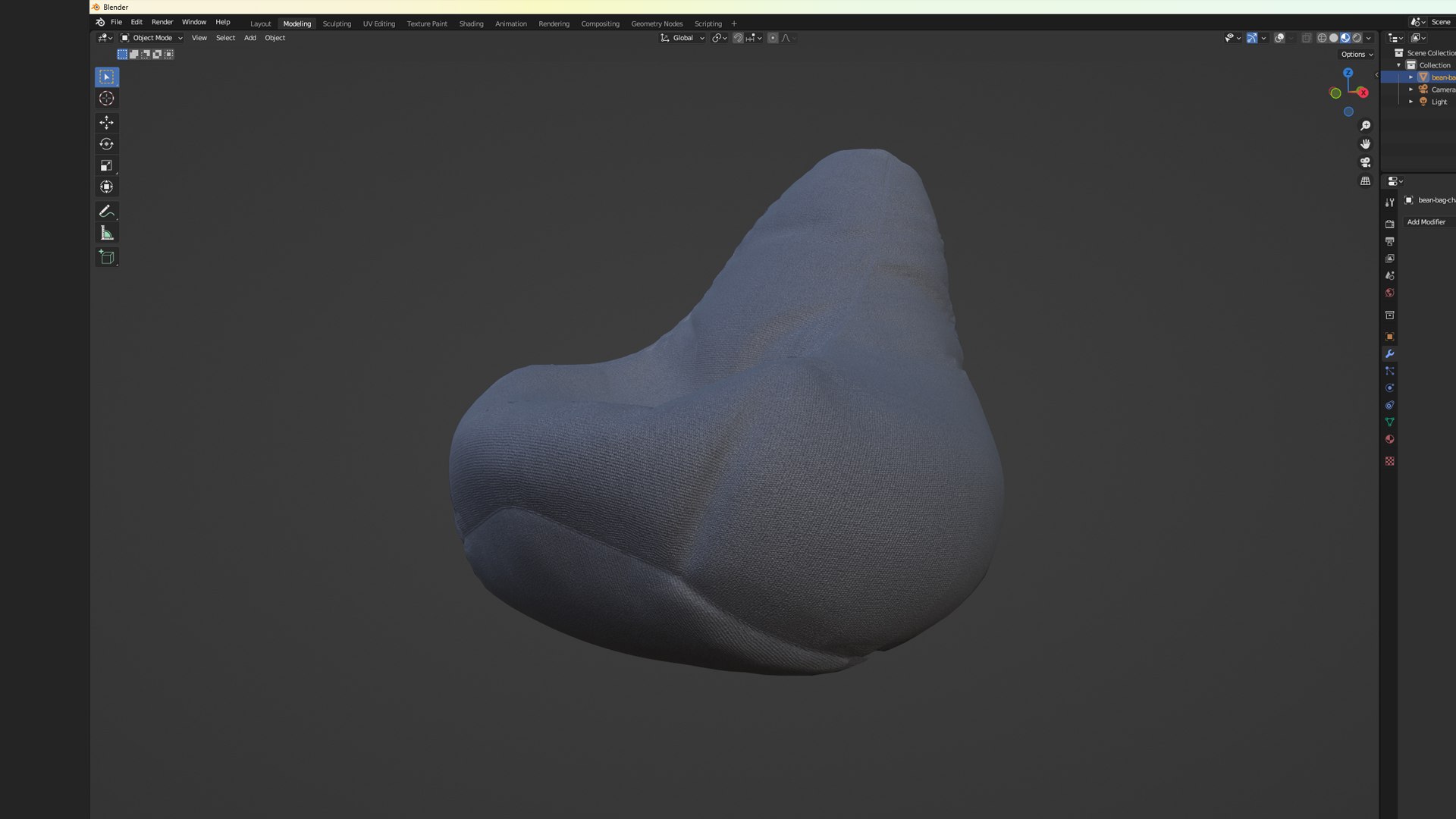 3D Bean Bag Fabric Chair 04 - TurboSquid 2067410