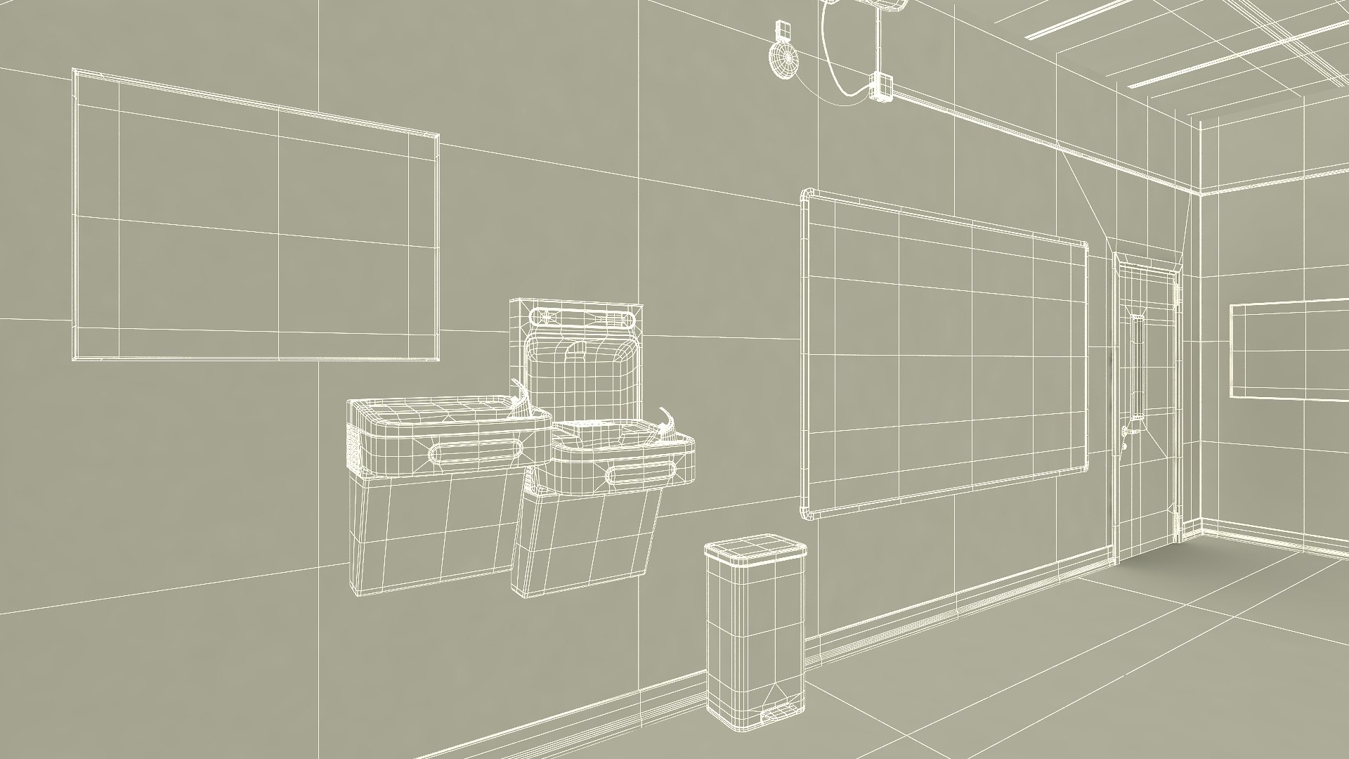 3D Model Middle School Hallway - TurboSquid 2346251