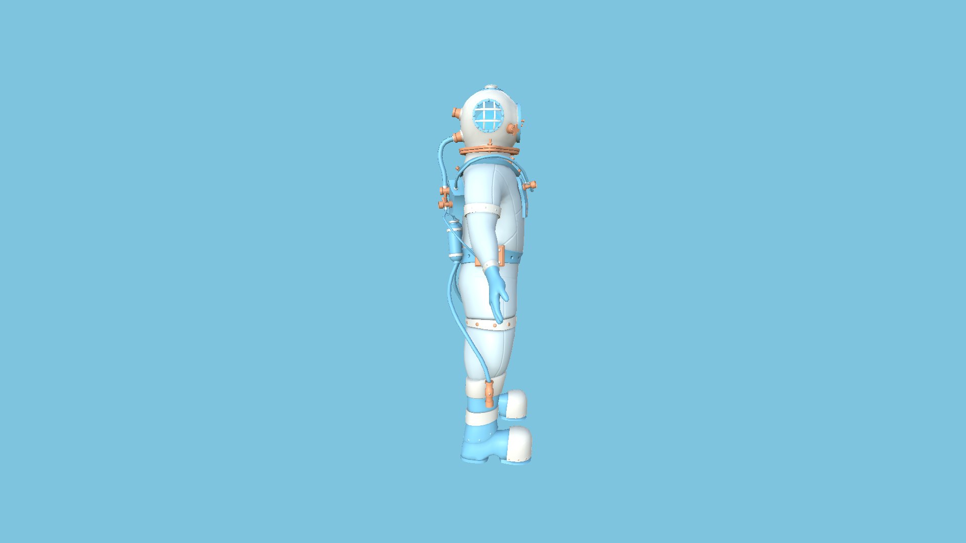 3D model 04 Diving Suits Collection - Cartoon Character Design ...