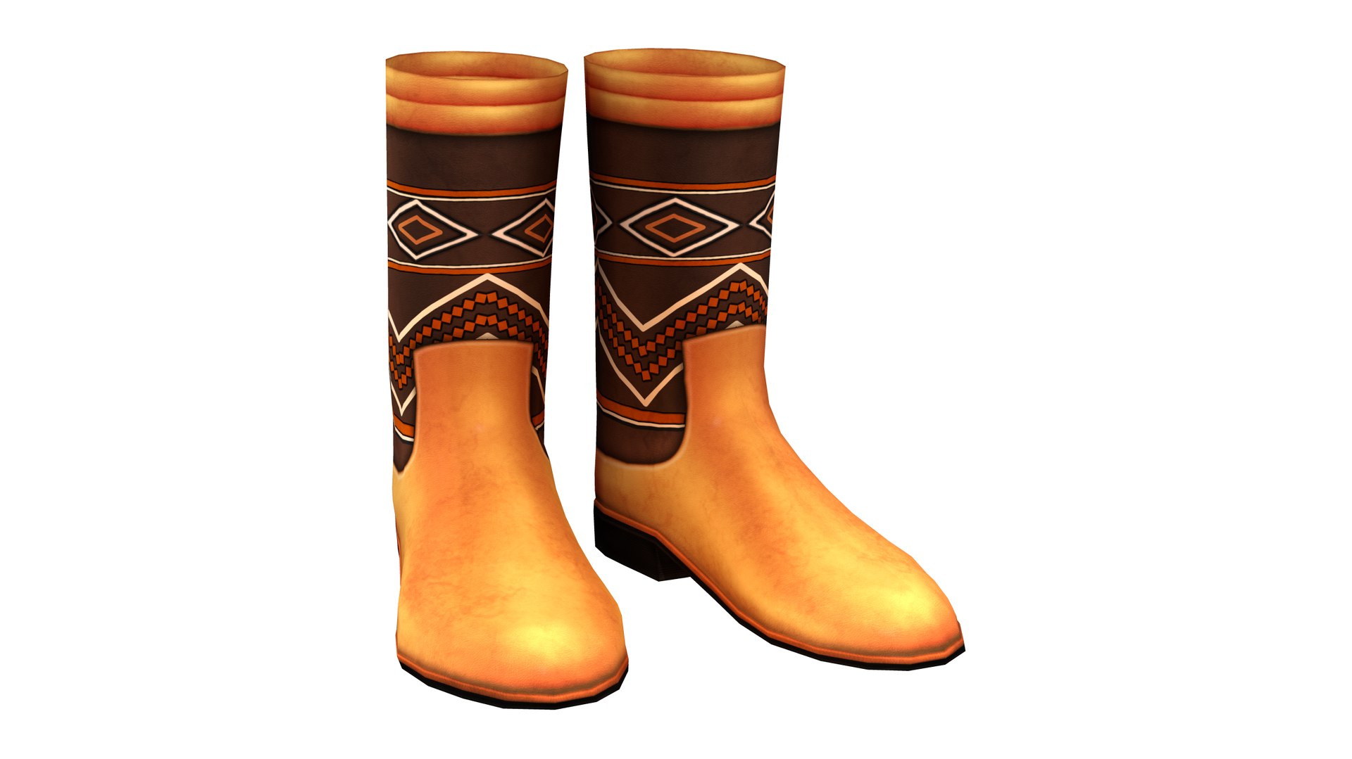 3D Indian Motifs Stylized Boots model - TurboSquid 1833994