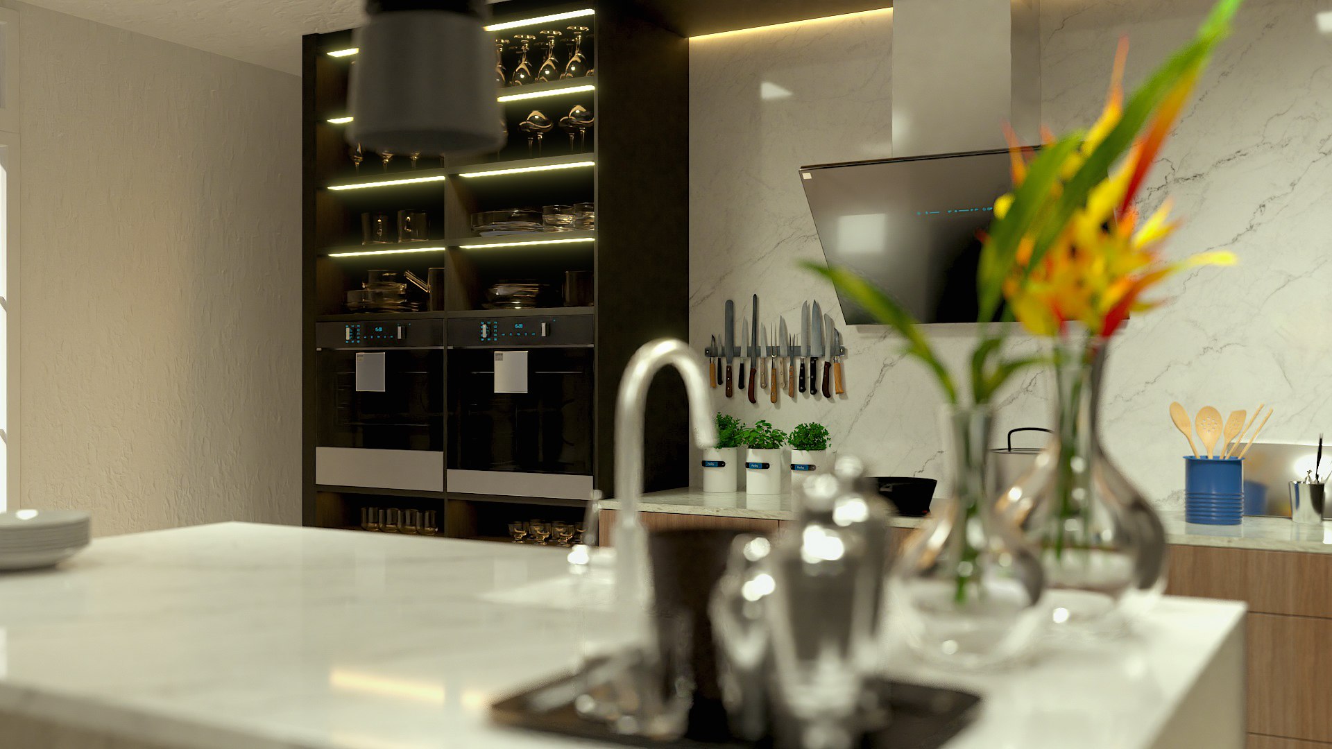 3D Bespoke Kitchen Complete - Cinema 4D Octane Plus Formats Model ...