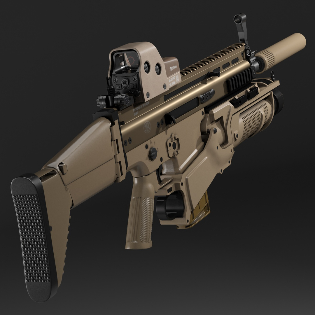 FN SCAR H & Grenade Launcher 3D 모델 - TurboSquid 1181622