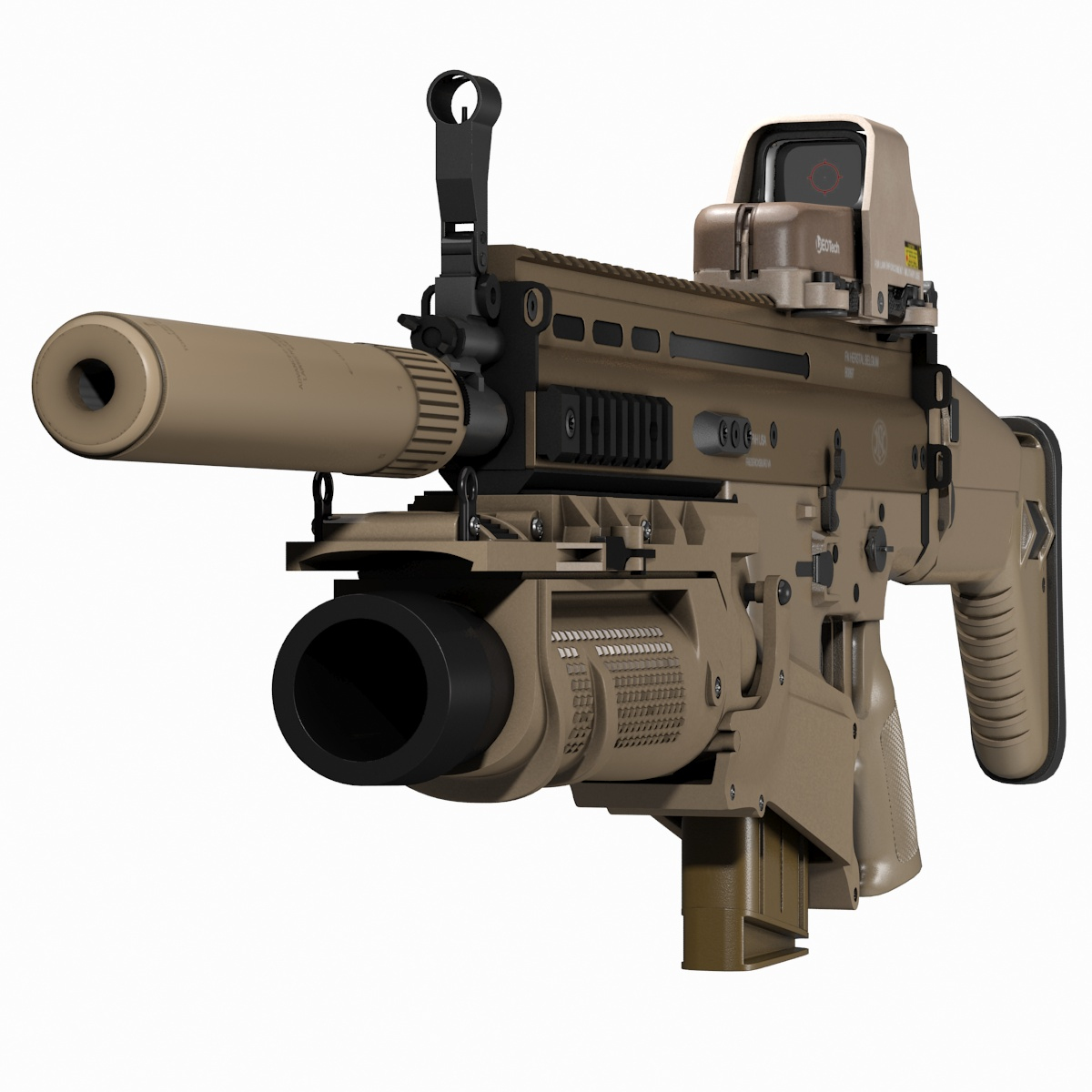 FN SCAR H & Grenade Launcher 3D 모델 - TurboSquid 1181622