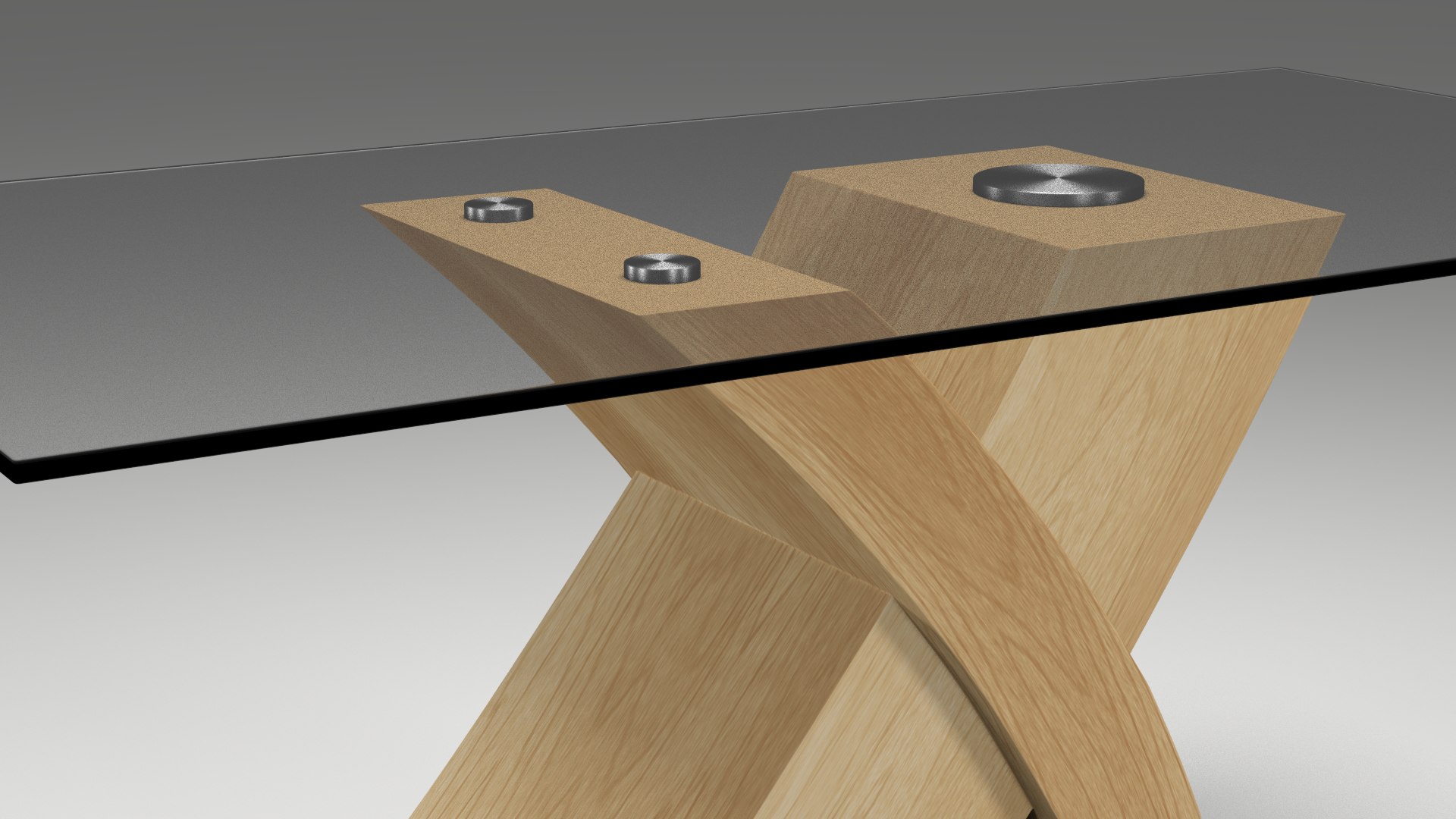 3d rectangle glass wood model