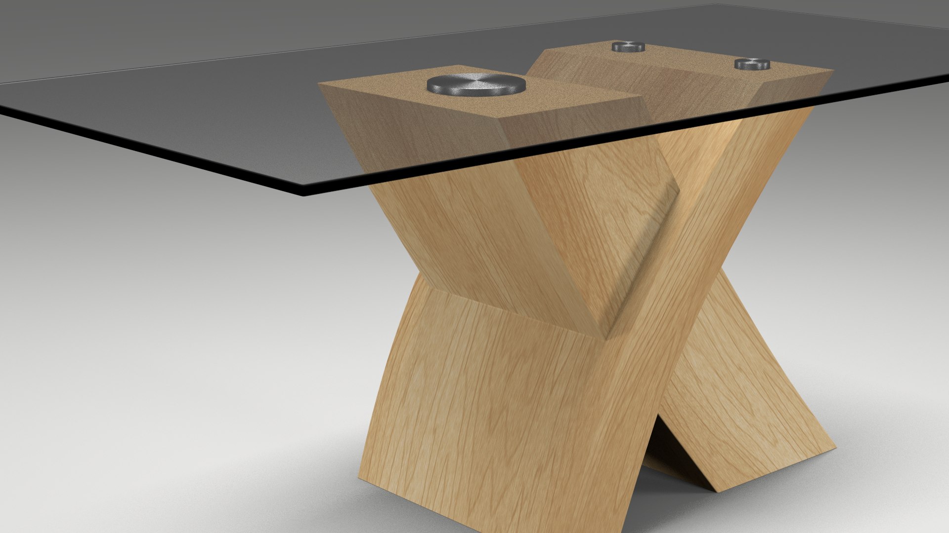 3d rectangle glass wood model