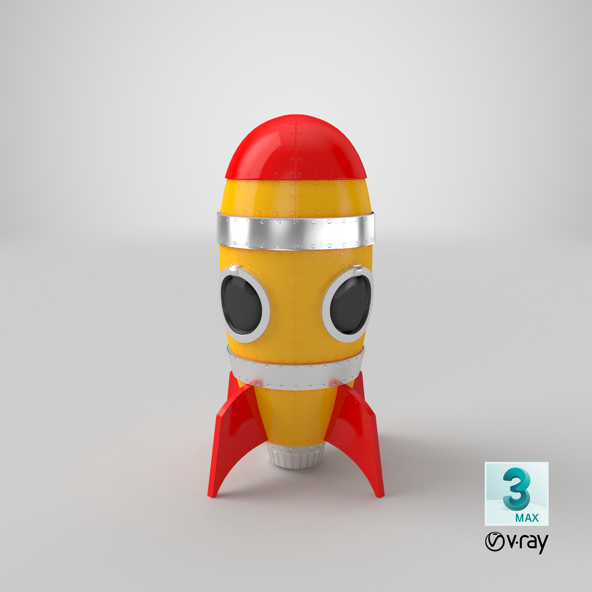 3D cartoon rocket - TurboSquid 1435560