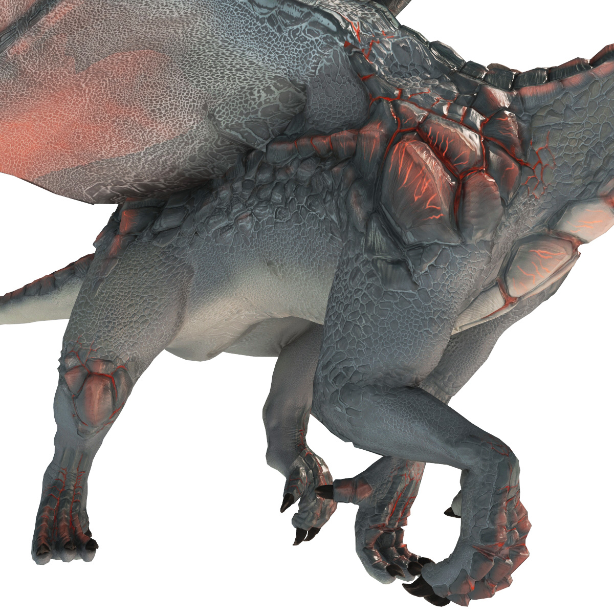 3dsmax realistic volcano dragon pose