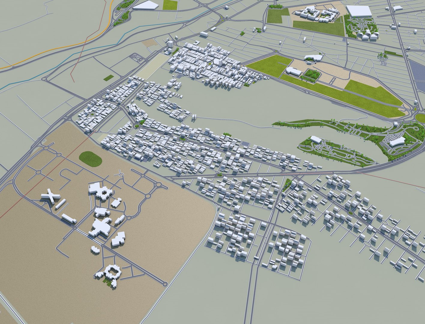 3D city area building model - TurboSquid 1653129