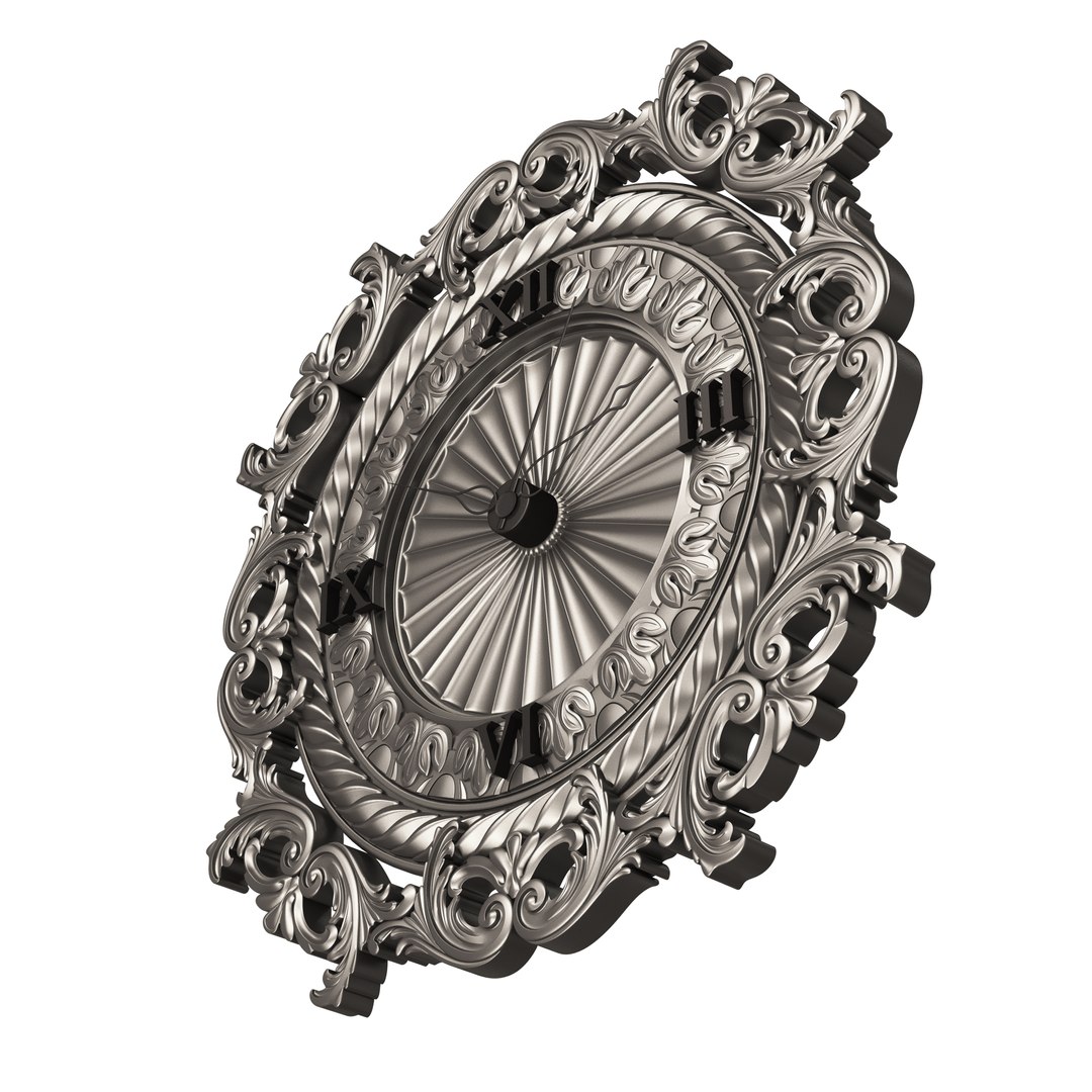 Classic Wall Clock 019 Chrome 3D Model - TurboSquid 2138091