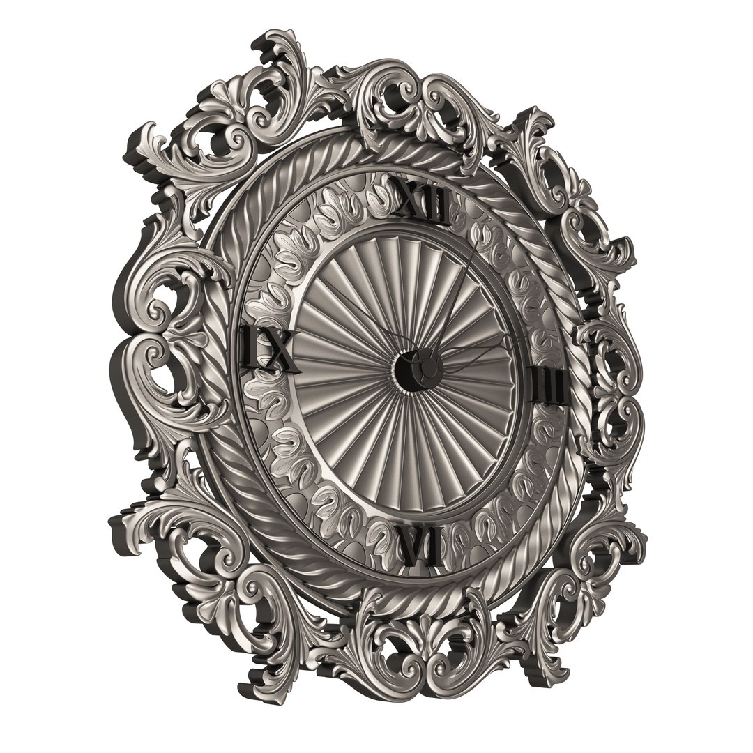 Classic Wall Clock 019 Chrome 3D Model - TurboSquid 2138091