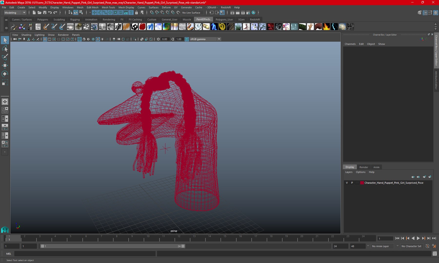 Character Hand Puppet Striped Girl Surprised Pose Model - TurboSquid ...