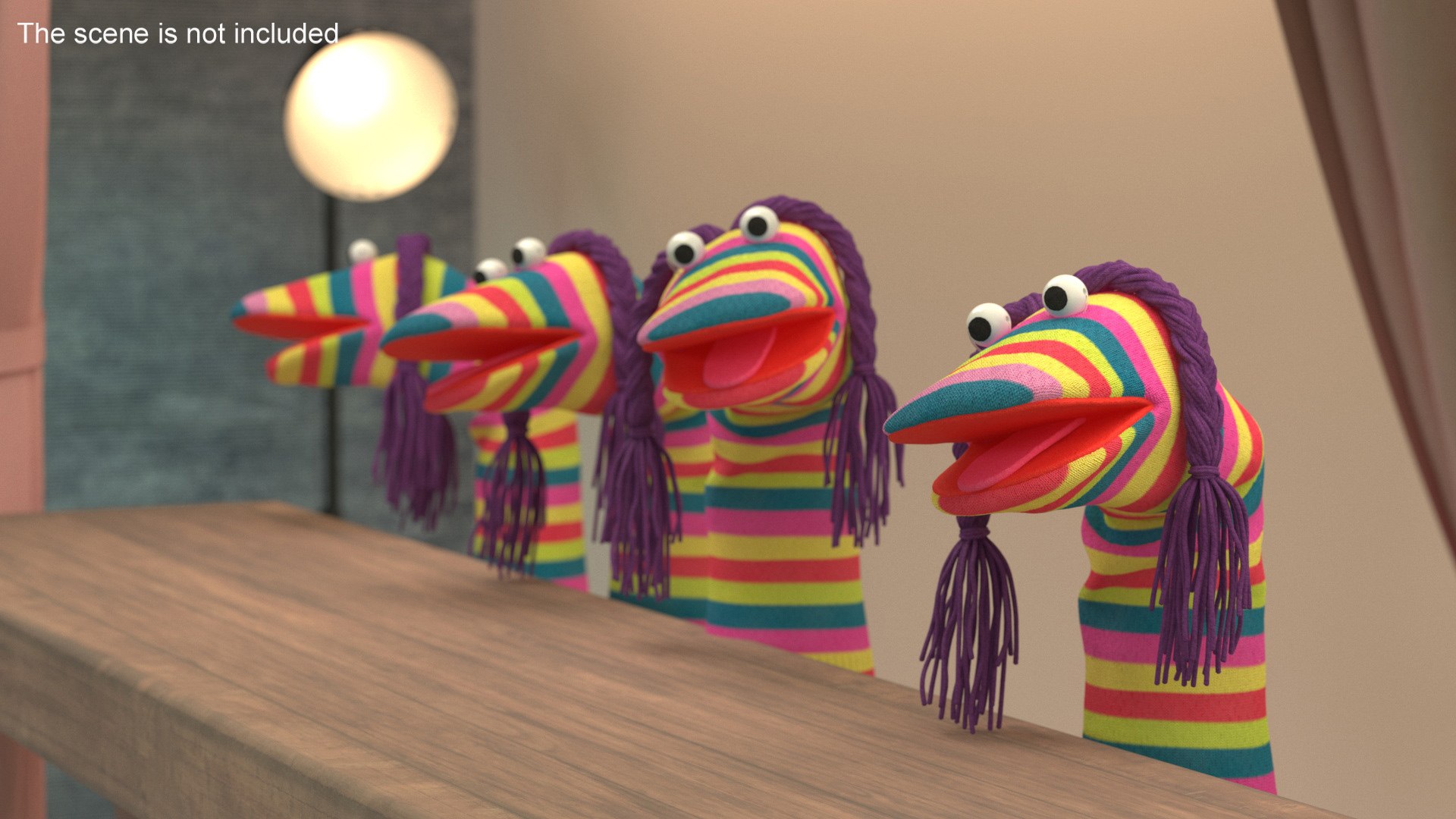 Character Hand Puppet Striped Girl Surprised Pose Model - TurboSquid ...