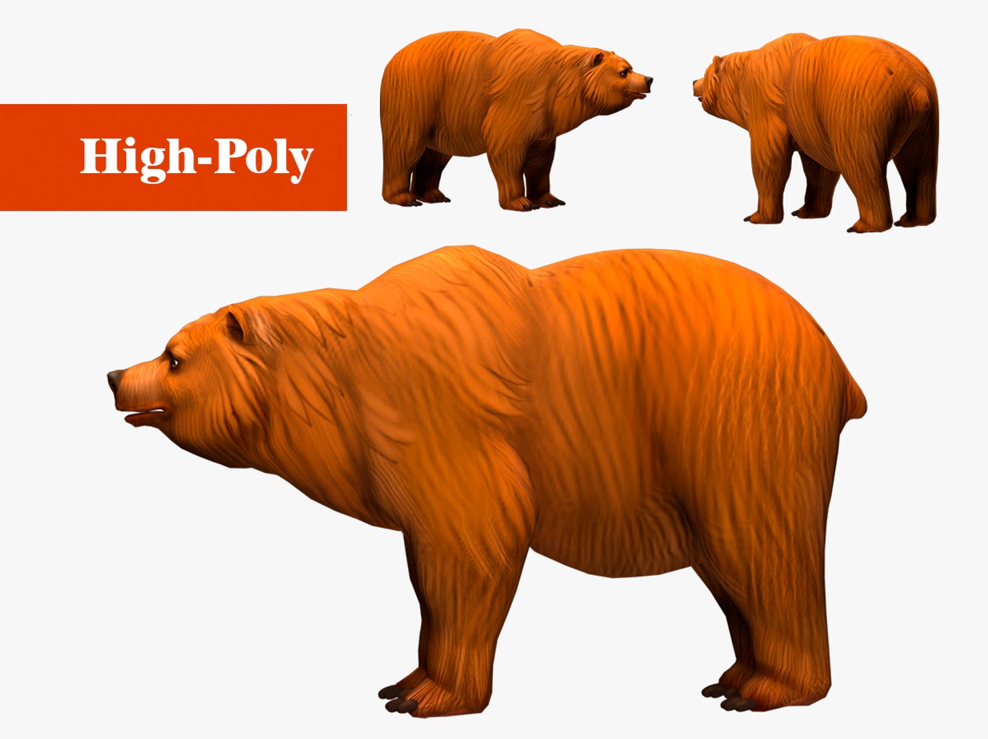 3D Gorilla Bear Rig High-poly Textured - TurboSquid 2340440