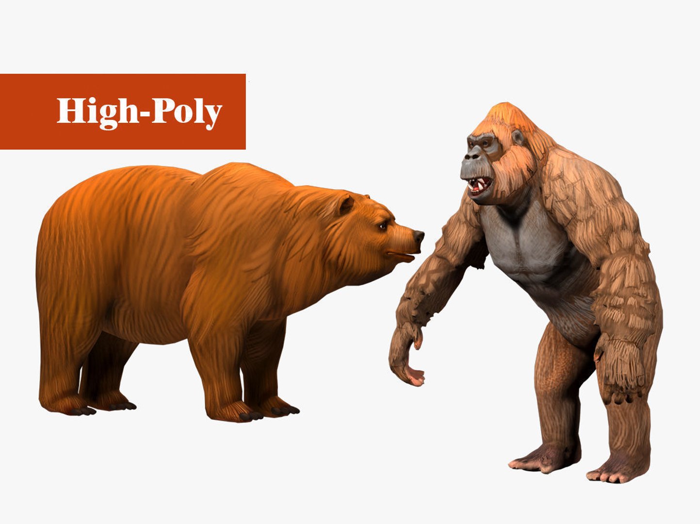 3D Gorilla Bear Rig High-poly Textured - TurboSquid 2340440
