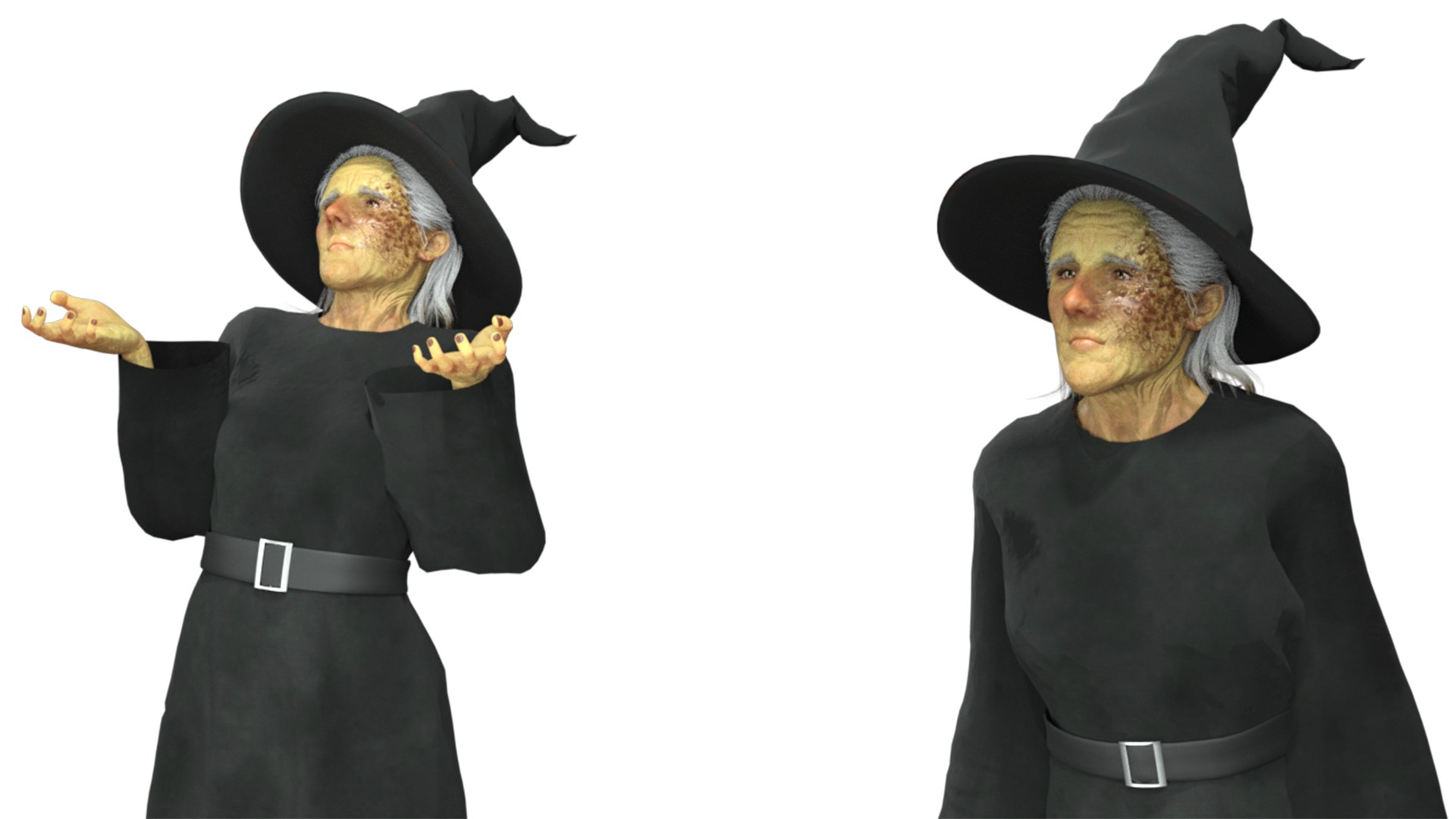 3D Realistic Rigged Terrible Witch Character 3D Model Model ...