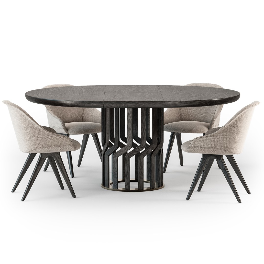 Potocco Intreccio Open Table Lyz Wood Chair Model - TurboSquid 1853874