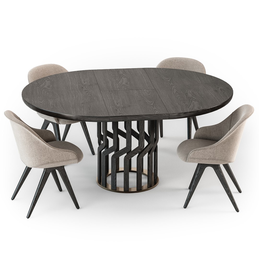 Potocco Intreccio Open Table Lyz Wood Chair Model - TurboSquid 1853874