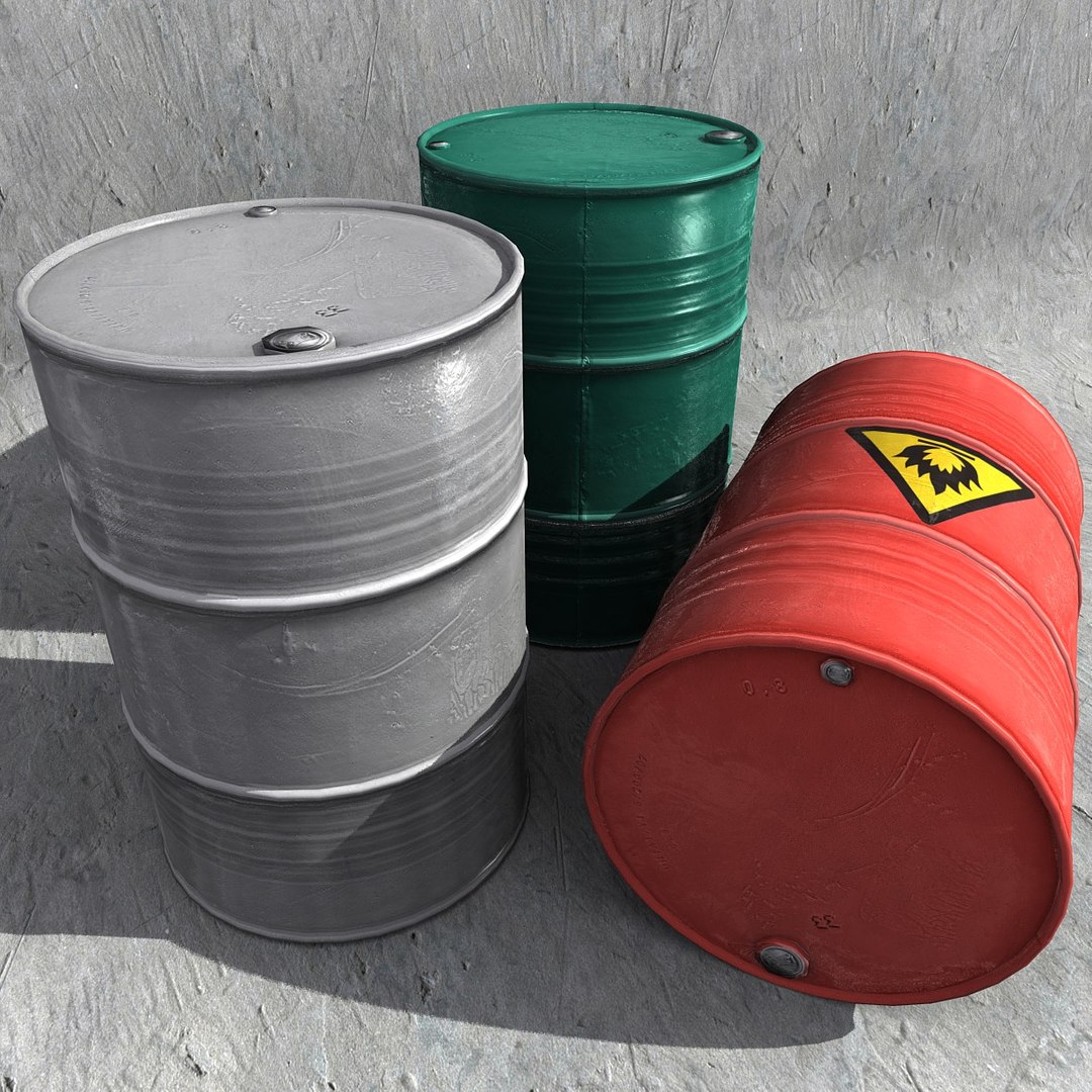 3d texturematic metal barrel - model