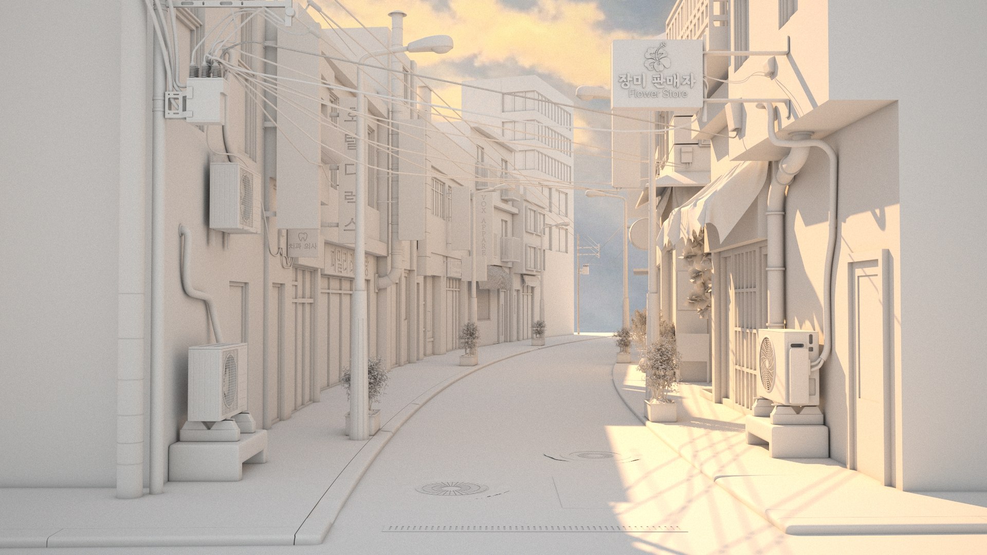 Korean Street 3D Model - TurboSquid 1752355