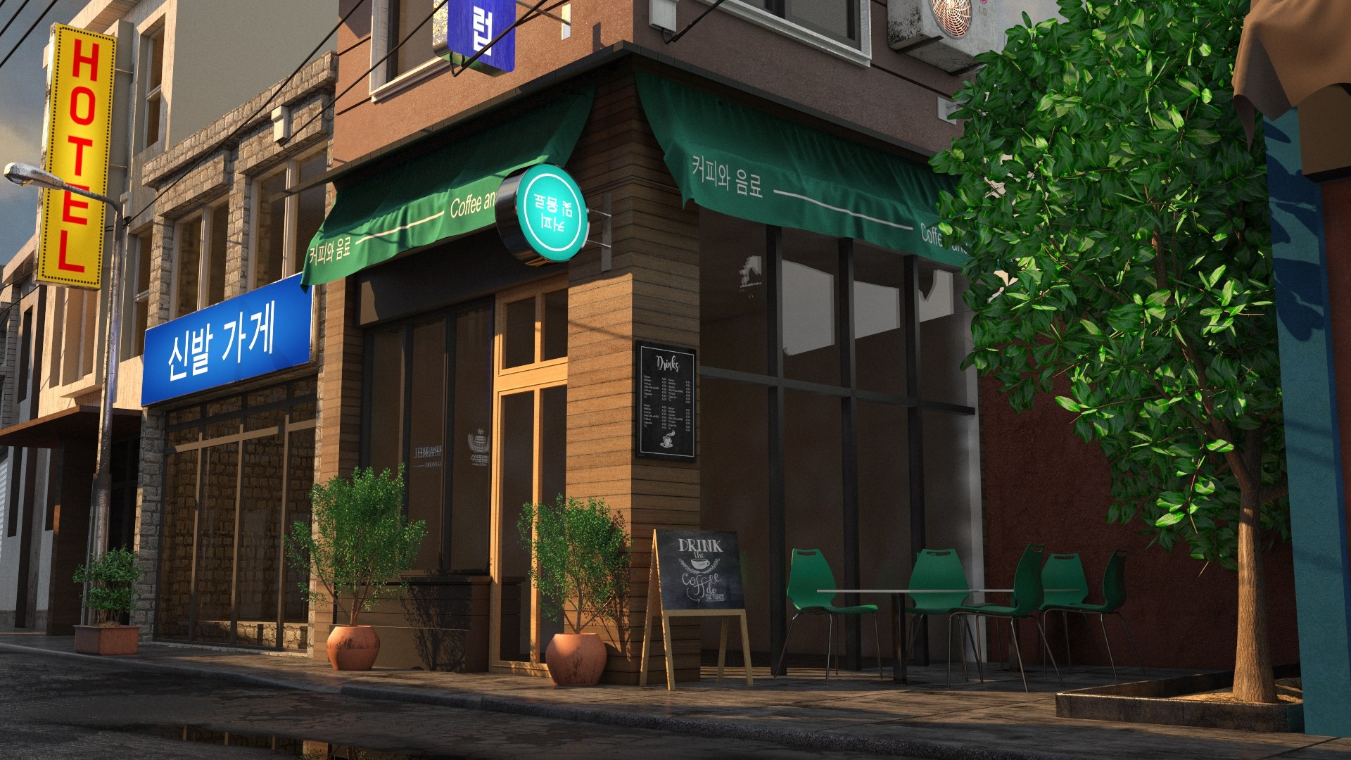 Korean Street 3D Model - TurboSquid 1752355