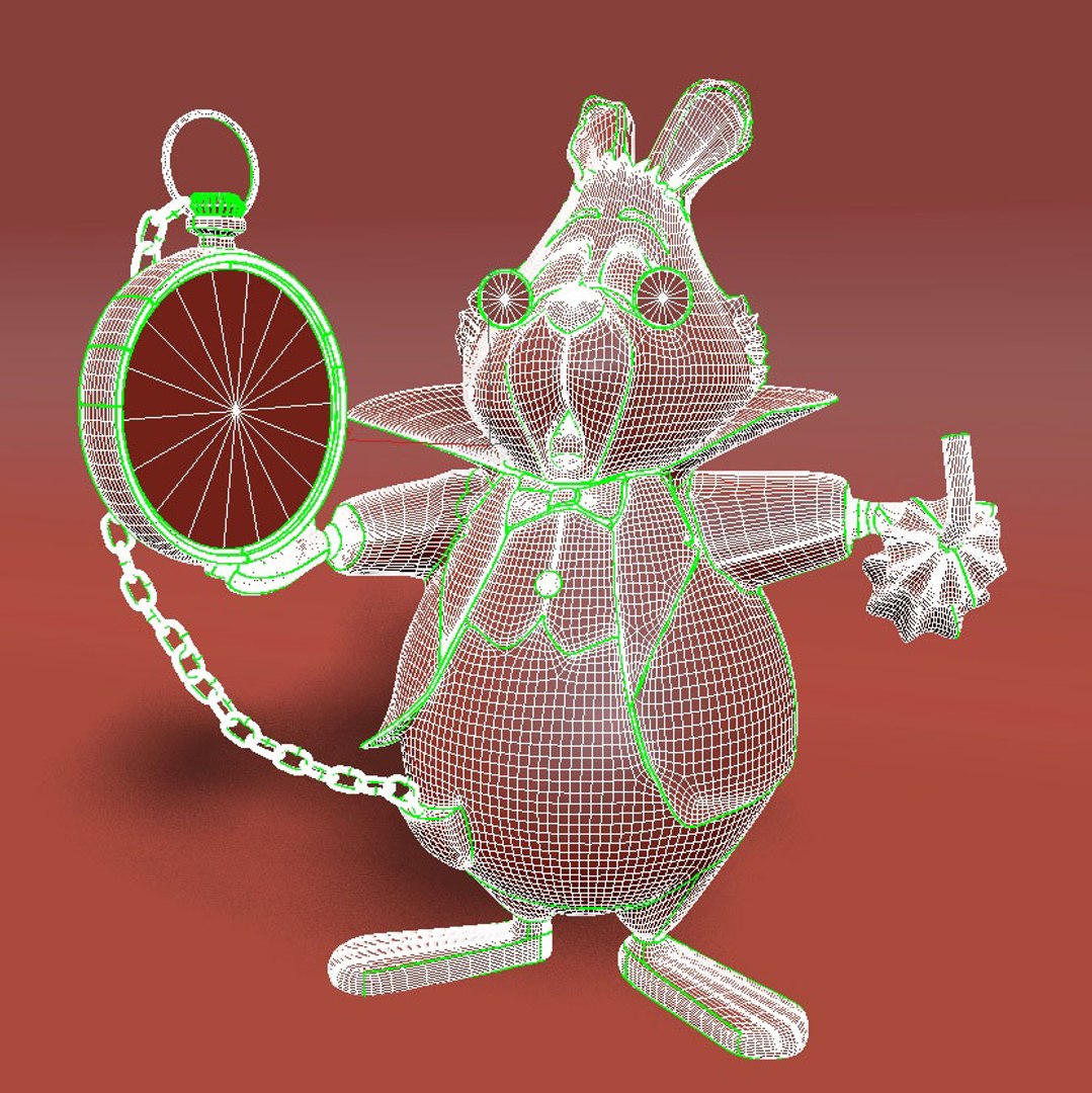 3D Hare With A Clock Alice In Wonderland - TurboSquid 1840761