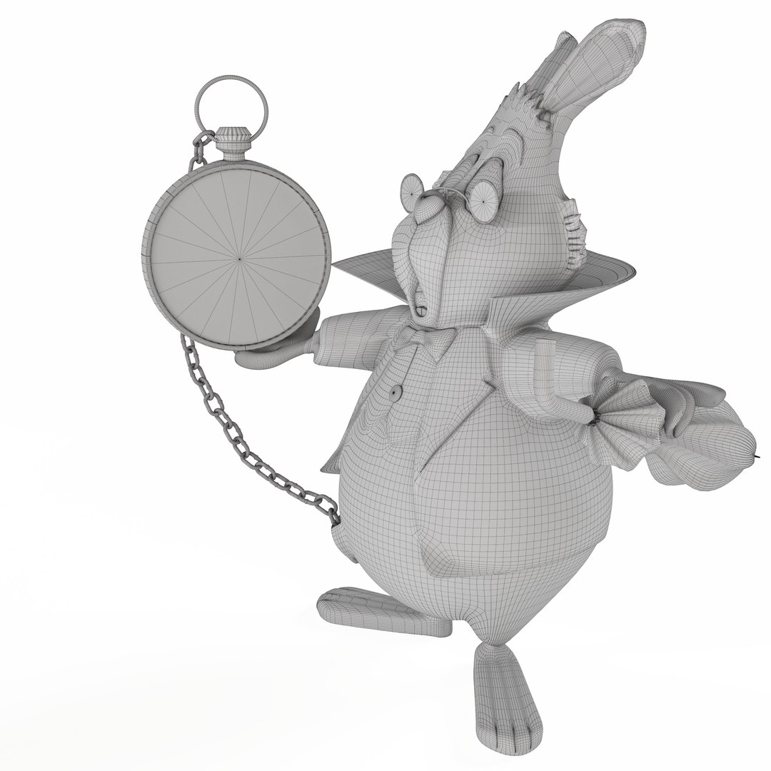 3D Hare With A Clock Alice In Wonderland - TurboSquid 1840761