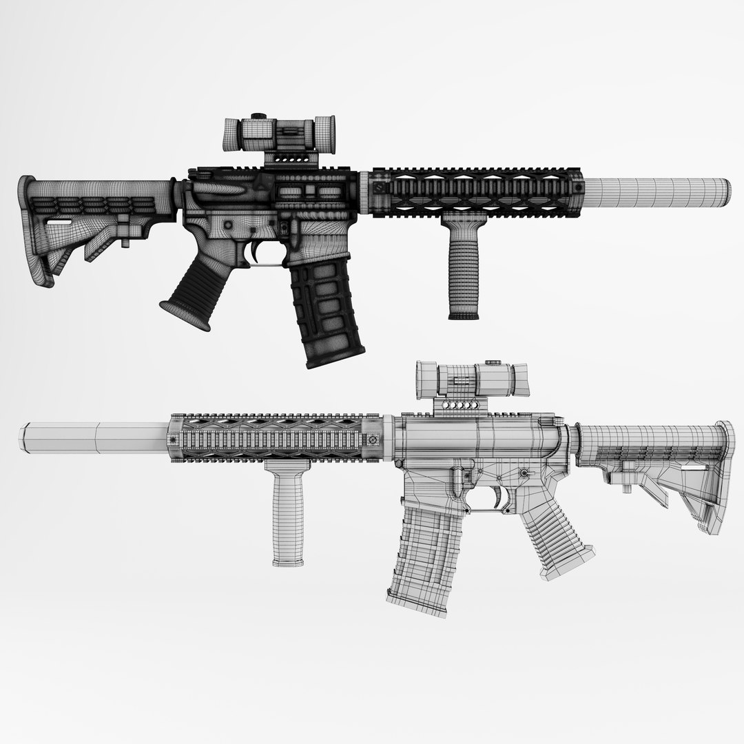 M4 Spikes Rifle 3d Max