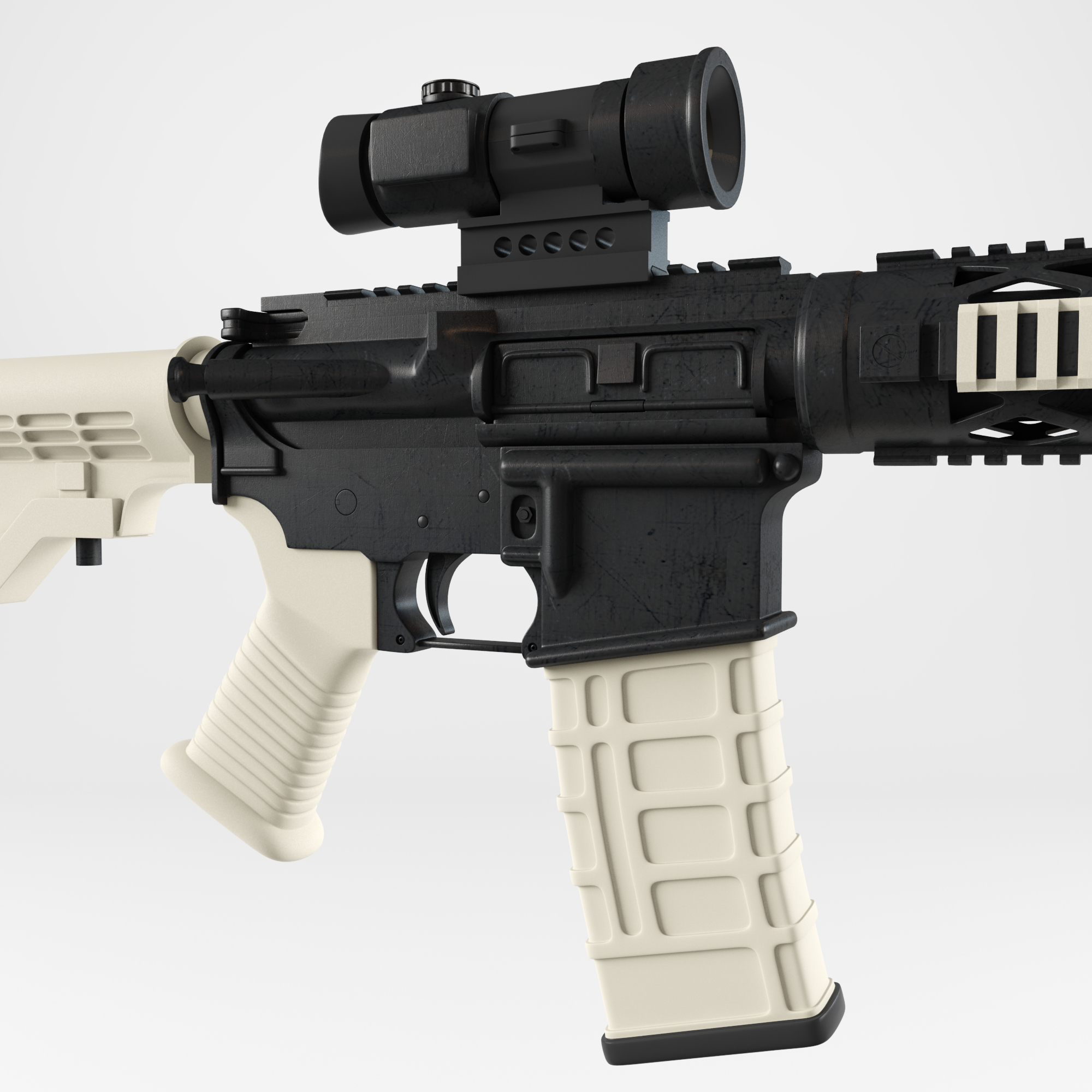 m4 spikes rifle 3d max